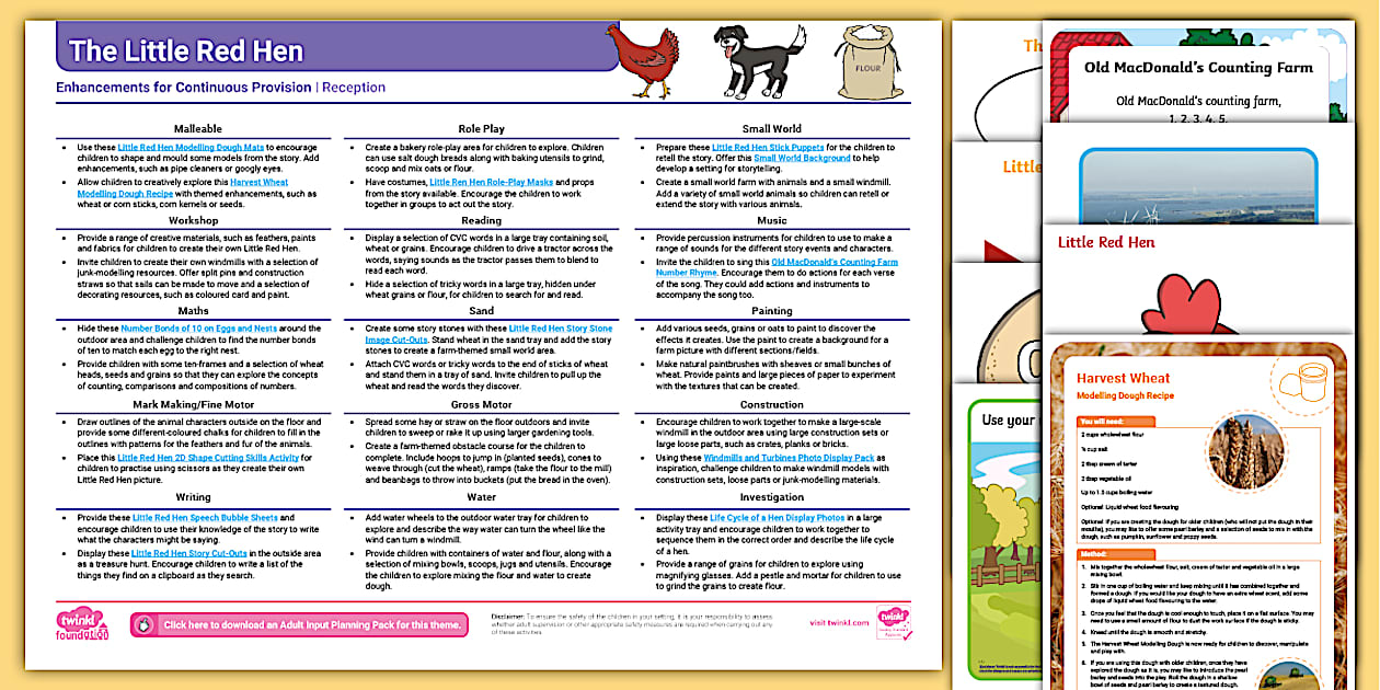 EYFS Little Red Hen Continuous Provision Pack (Reception)