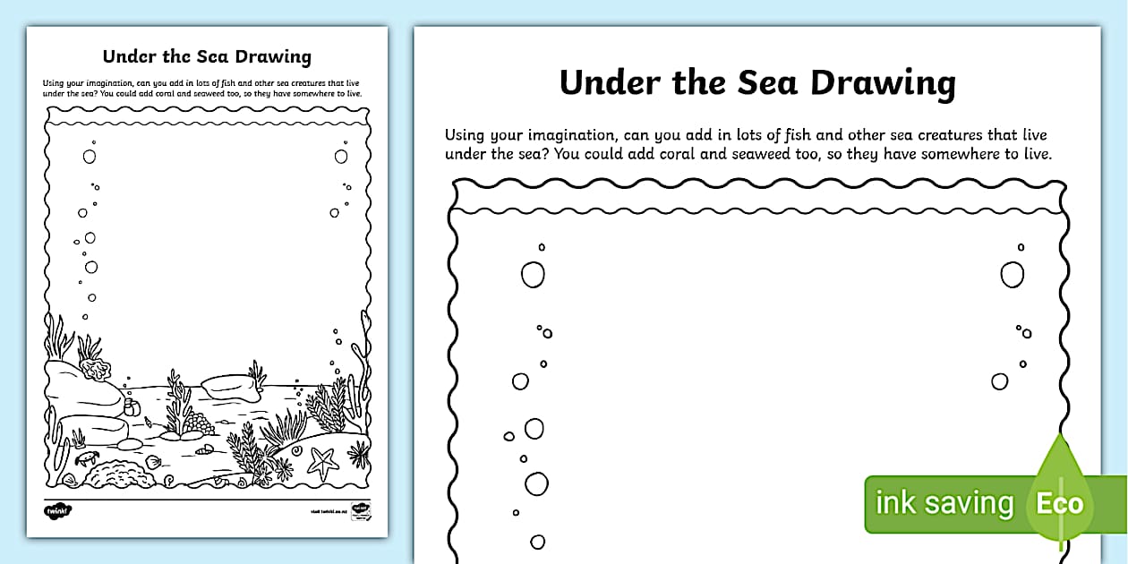 Ocean Drawing Under the Sea Drawing Activity (teacher made)