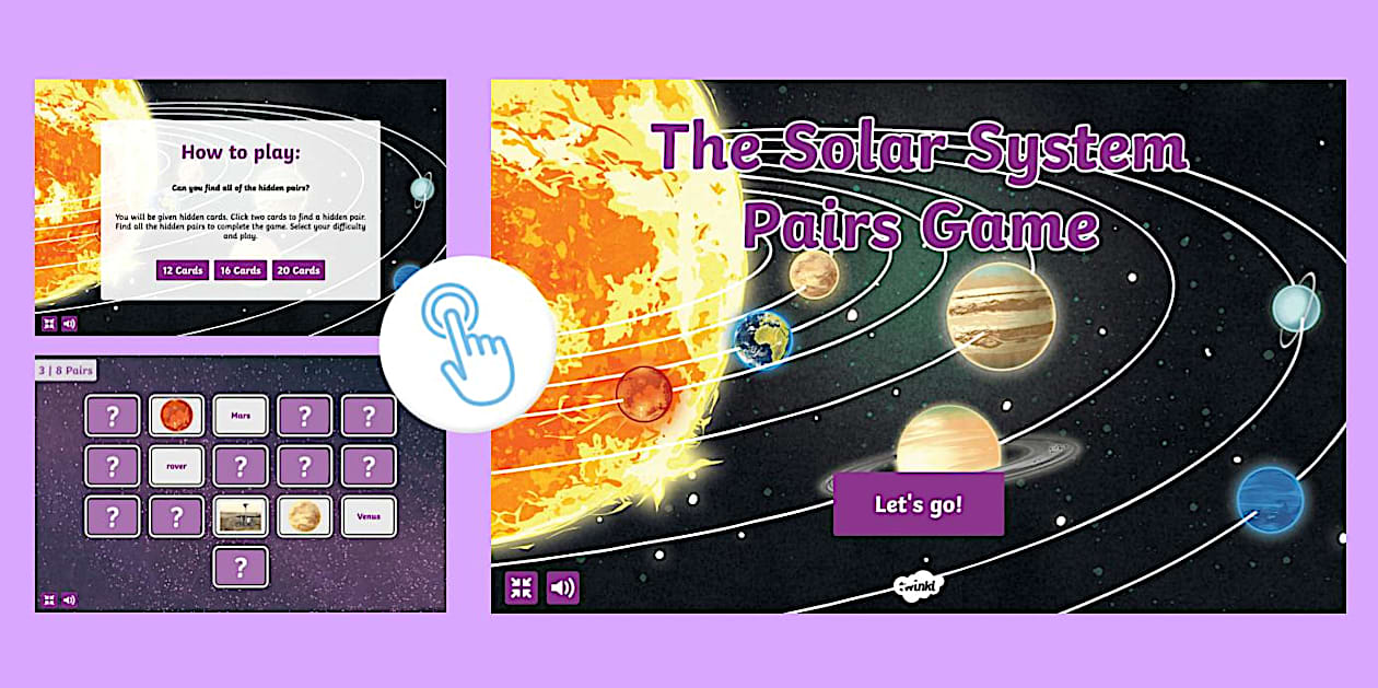 The Solar System Interactive Pairs Game - Primary Aged Students