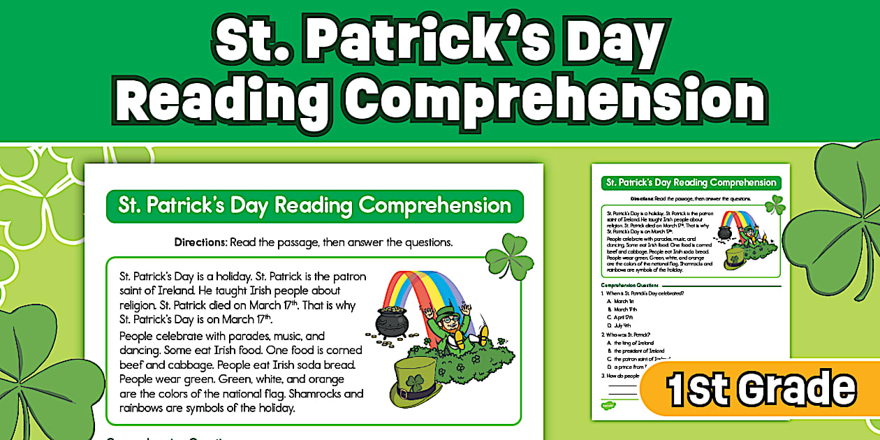 Saint Patrick's Day Reading Passage Worksheet | Twinkl USA