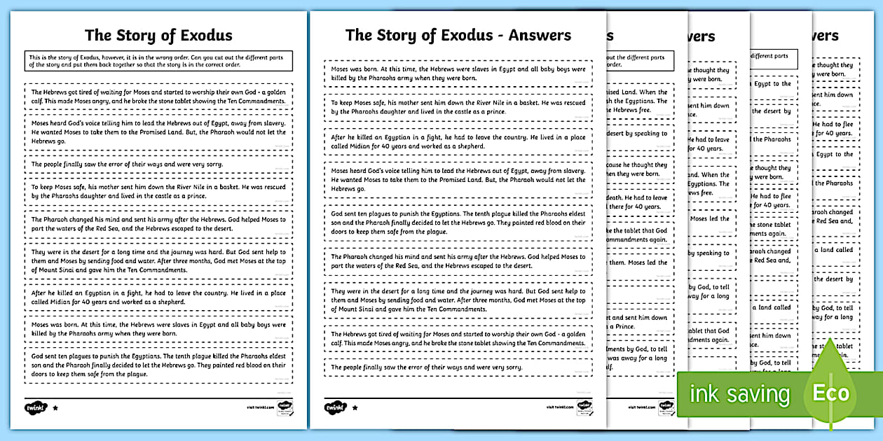 10 Plagues Worksheets Differentiated Reordering - Twinkl