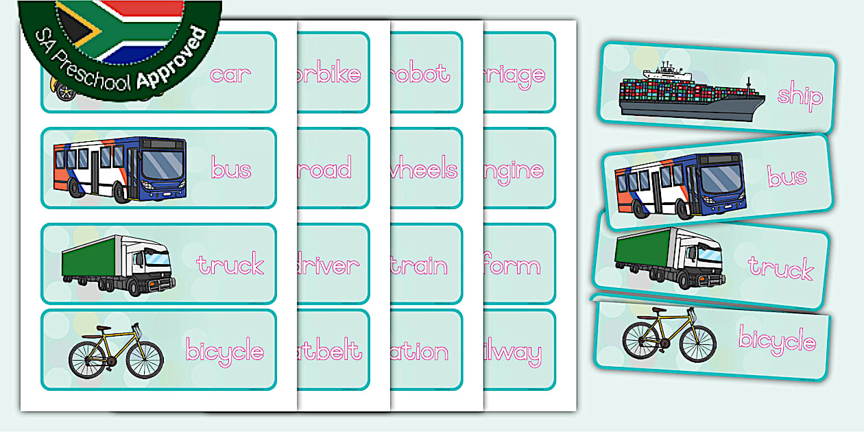 Preschool- Transportation: Word Cards