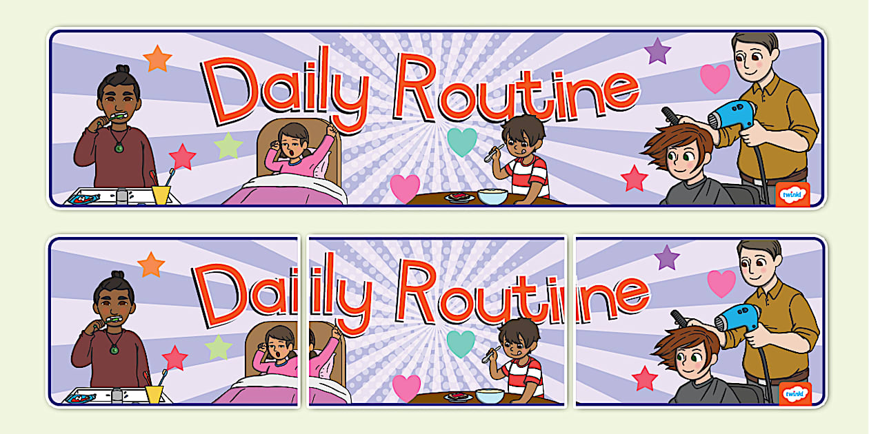 Daily Routine Display Banner (teacher made) - Twinkl