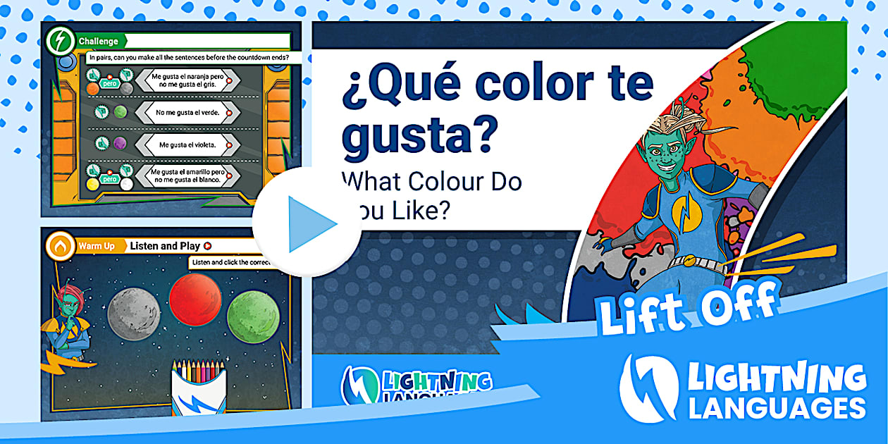 👉 Lightning Languages | Spanish Colours PowerPoint 2 - Twinkl