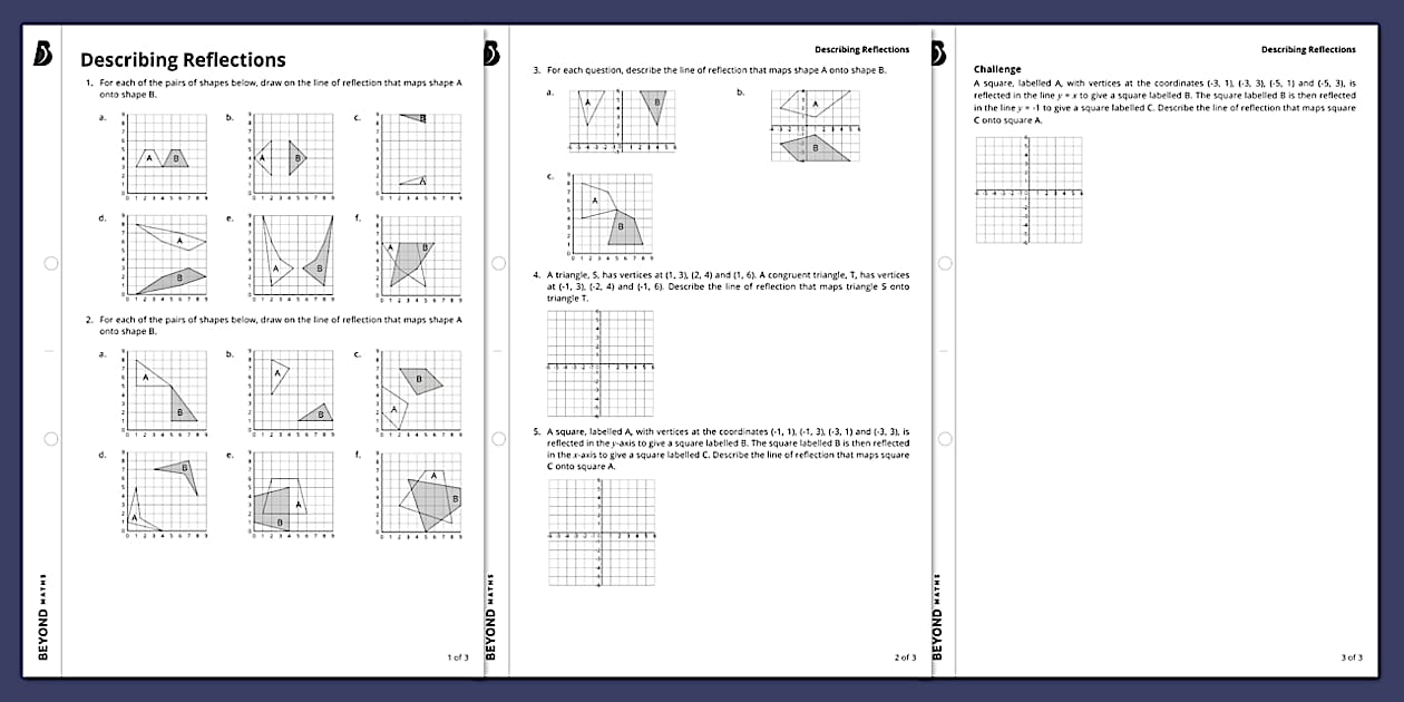 👉 Describing Reflections Worksheet (teacher made)