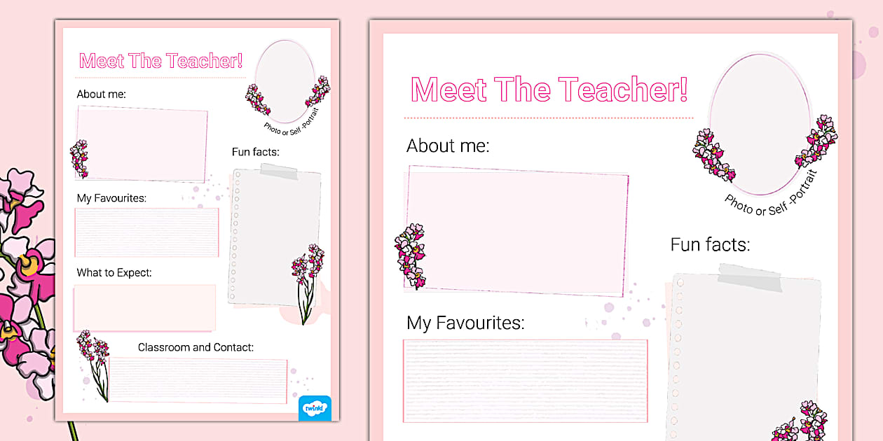 Meet the Teacher Orchid-Themed Poster (teacher made)