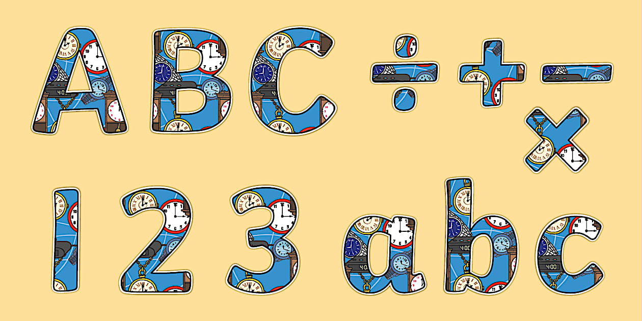 👉 Time Clocks Themed Display Lettering (teacher made)