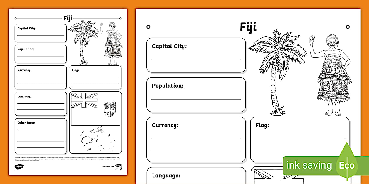 Fiji Fact File Template | Twinkl | Geography | KS1 - Twinkl
