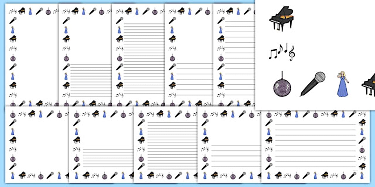 Editable Eurovision Page Borders (teacher made) - Twinkl