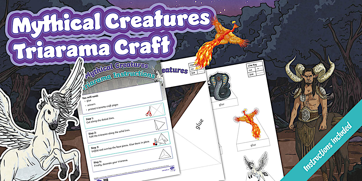 Mythical Creatures Triarama Craft - Twinkl