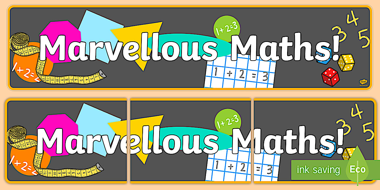 Marvellous Maths Display Banner (teacher made) - Twinkl