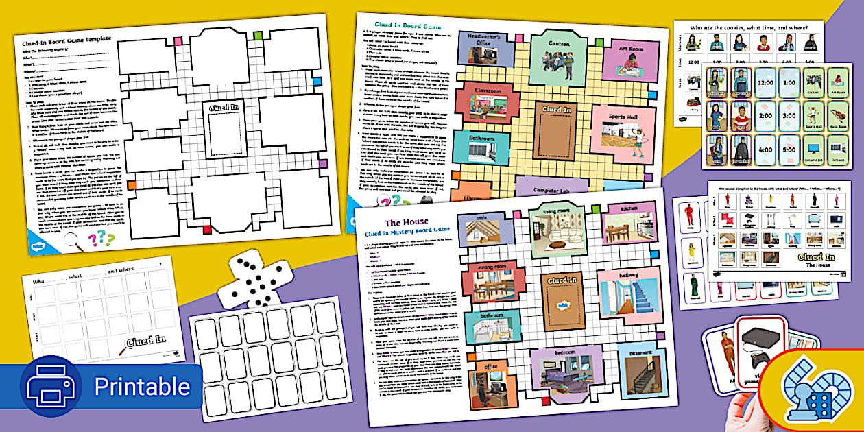Clued In Mystery Board Game Resource Pack (teacher made)