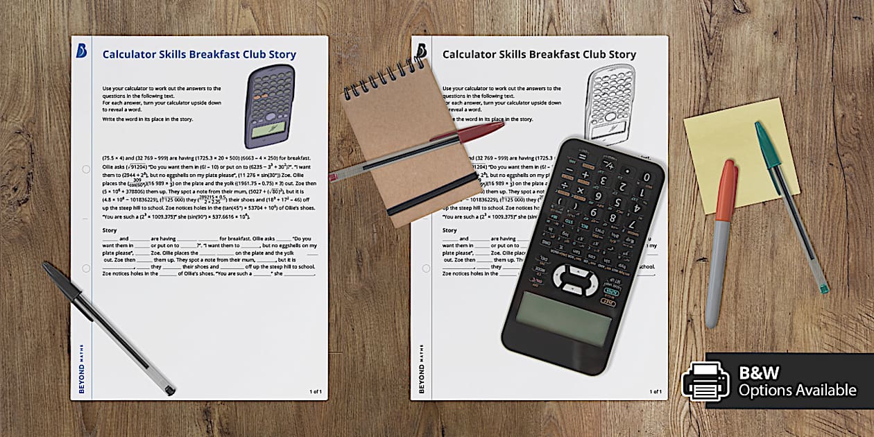 👉 Calculator Skills - The Breakfast Club Story - Twinkl