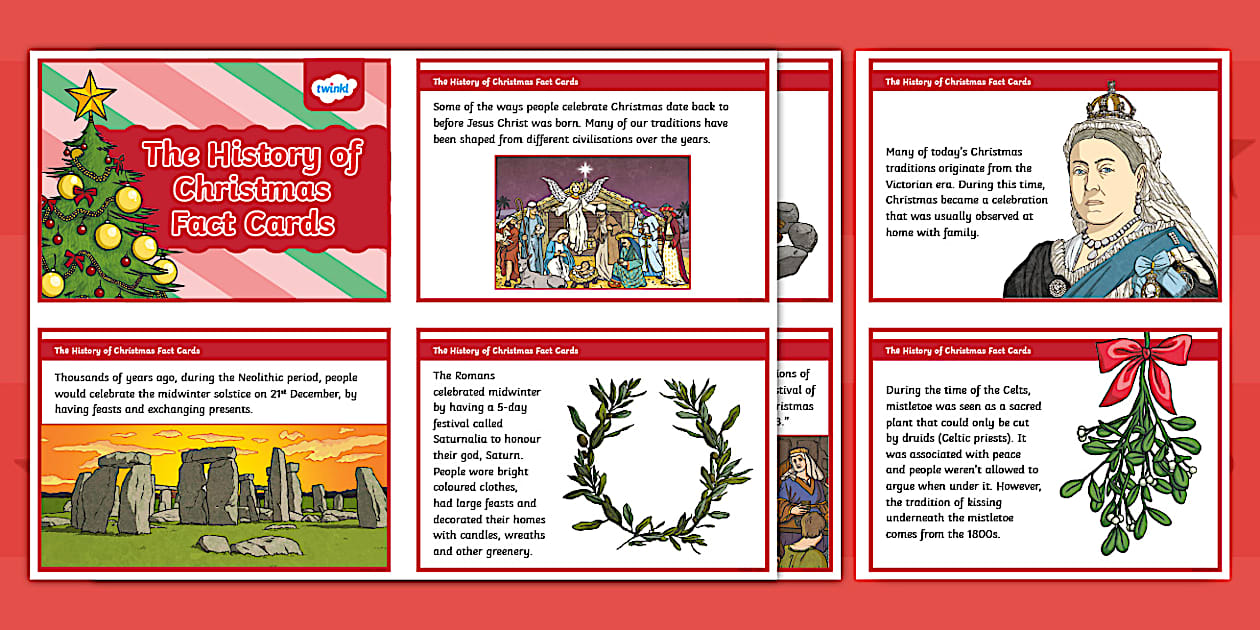 History of Christmas Fact Cards - Christmas Facts | Twinkl