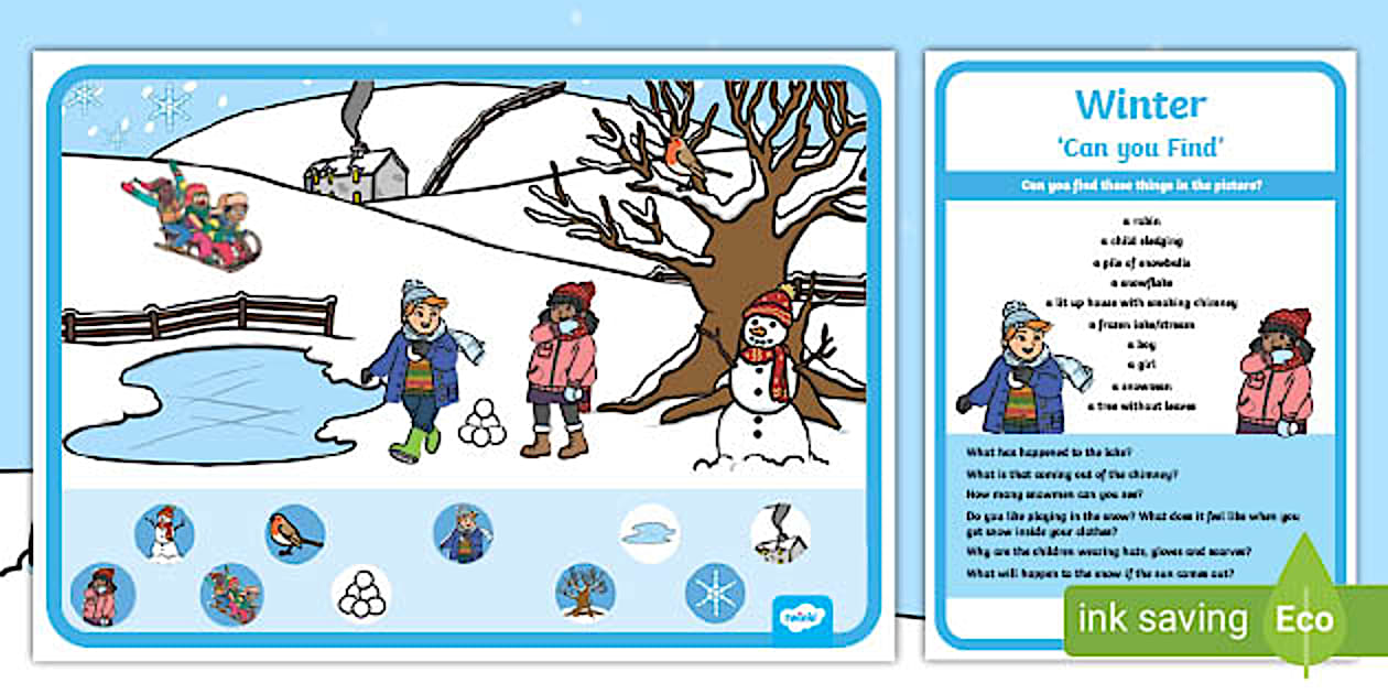 Winter Scene Poster and Prompt Card Pack (Teacher-Made)
