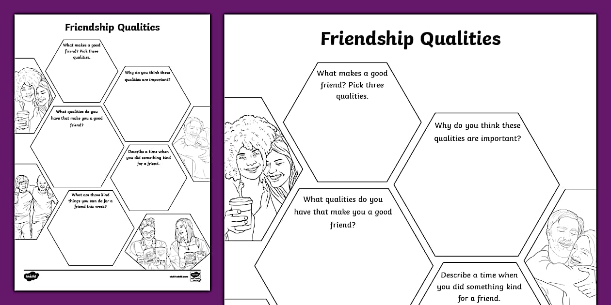 Friendship Qualities Worksheet (teacher made) - Twinkl