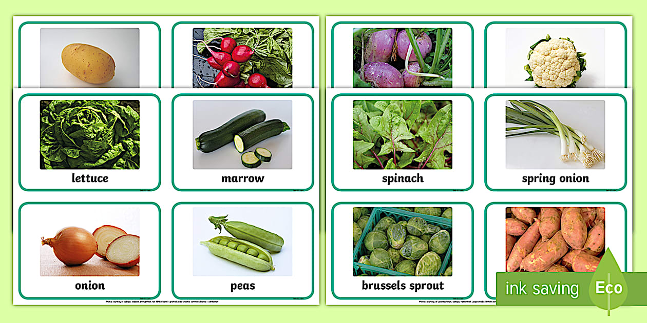 Vegetable Flashcards (teacher made) - Twinkl