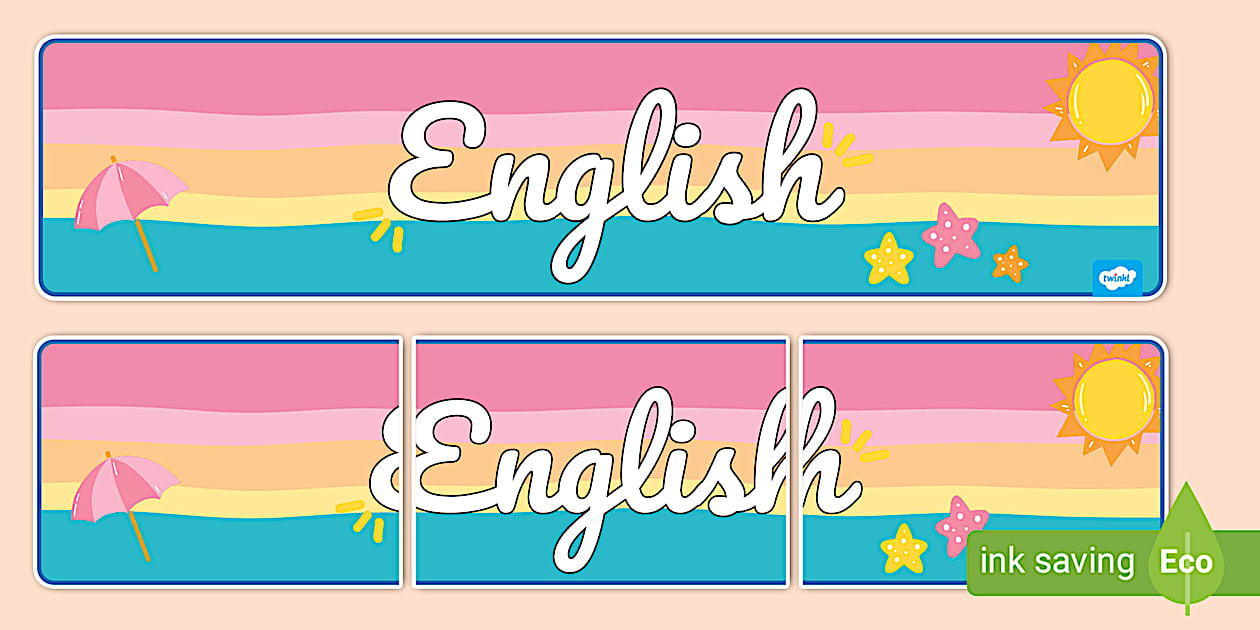Summer Vibes English Display Banner (Teacher-Made) - Twinkl
