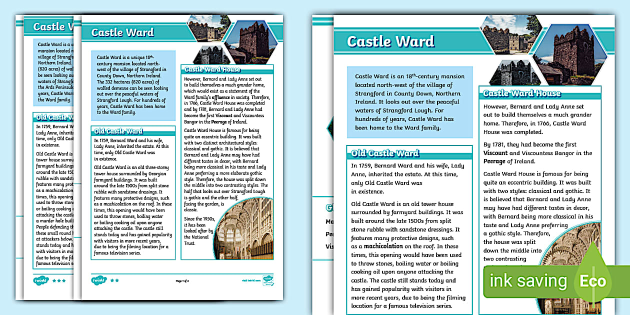 Castle Ward KS2 Differentiated Reading Comprehension