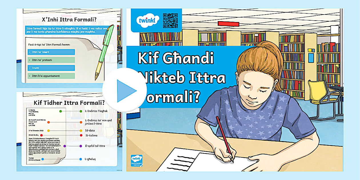 Preżentazzjoni: Kif Għandi Nikteb Ittra Formali? - Twinkl