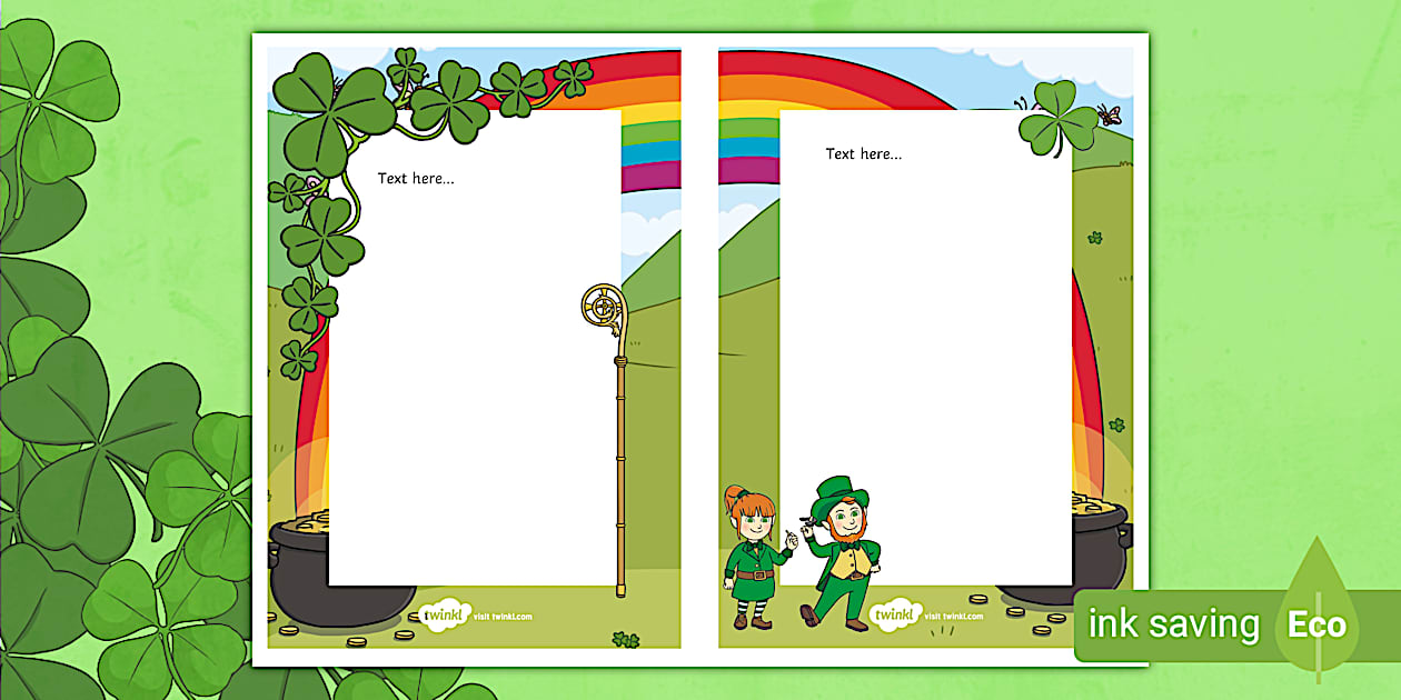 St Patricks Day Editable Note (teacher made) - Twinkl