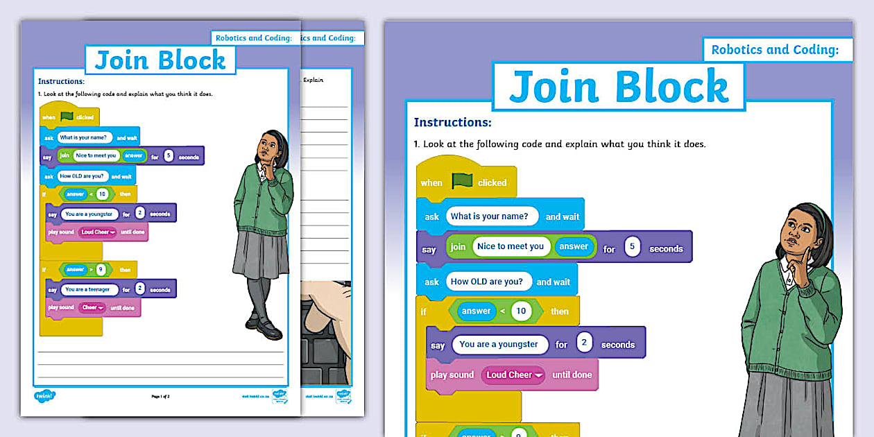 Robotics and Coding - Coding - Join Block - Twinkl Robotics and Coding - Coding - Join Block - Twinkl
