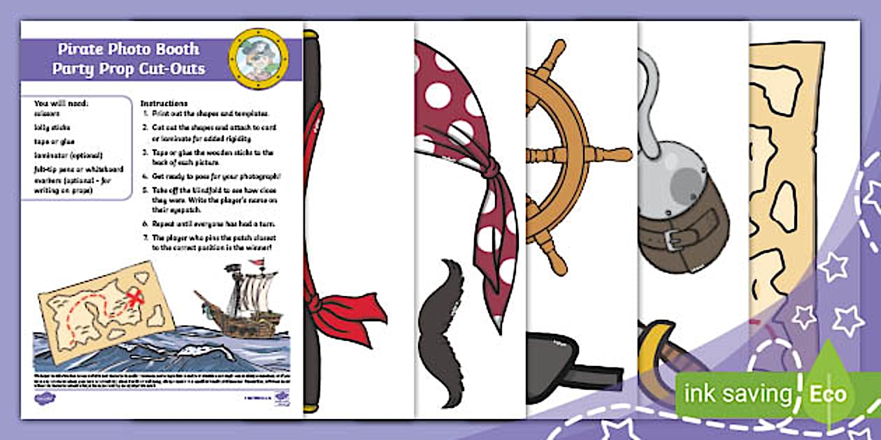 Pirate Photo Booth Prop Cut-Outs (teacher made) - Twinkl