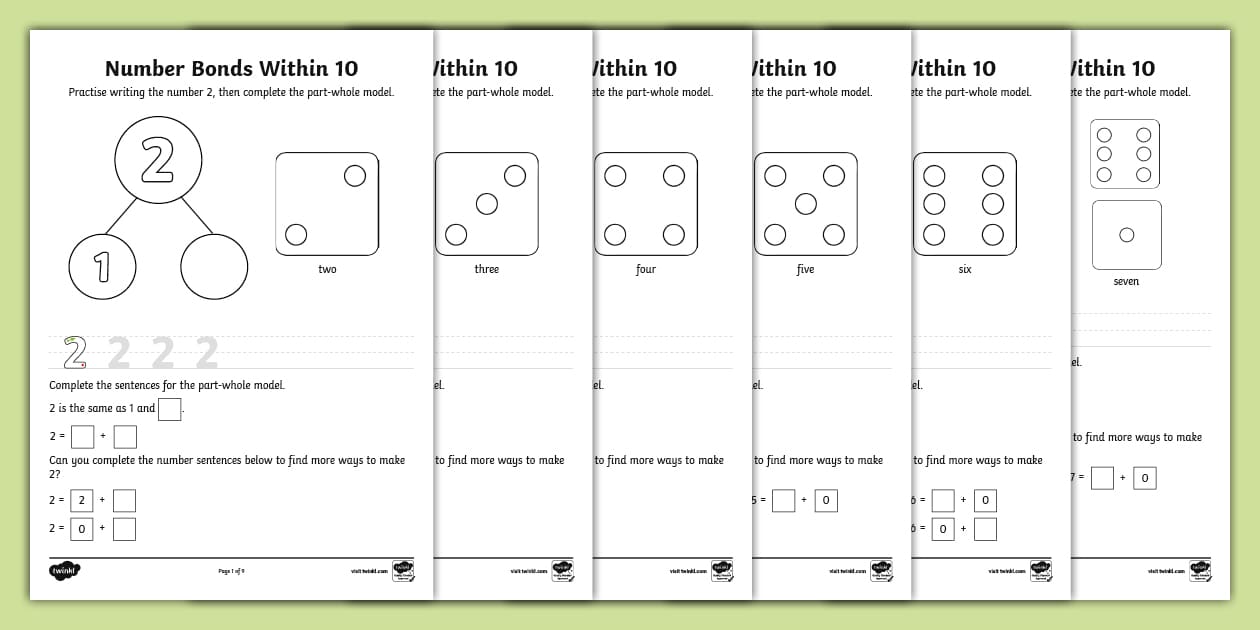 Number Bonds Within 10 Activity - Twinkl - KS1