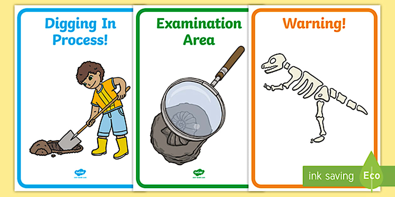 Fossil Hunter Role Play Signs (teacher made) - Twinkl