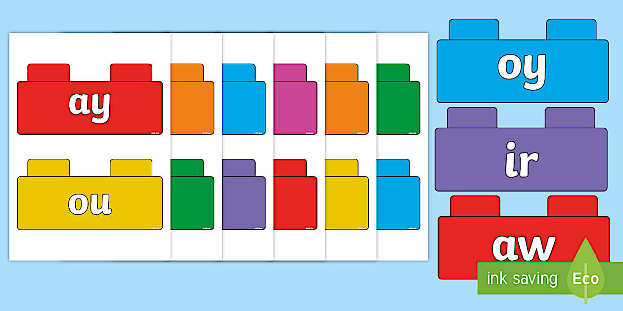 Phase 5 Phonemes on Building Bricks (teacher made) - Twinkl