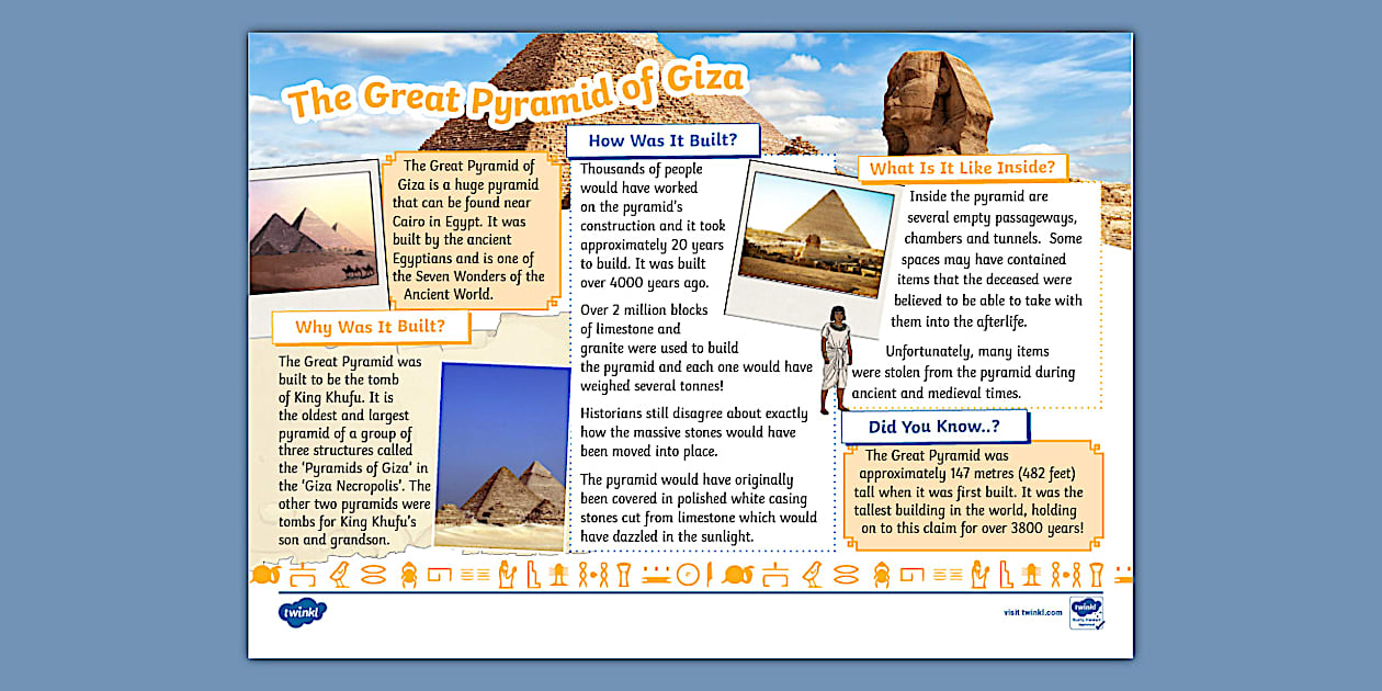 The Great Pyramid of Giza Fact File - Twinkl - KS2 - Twinkl