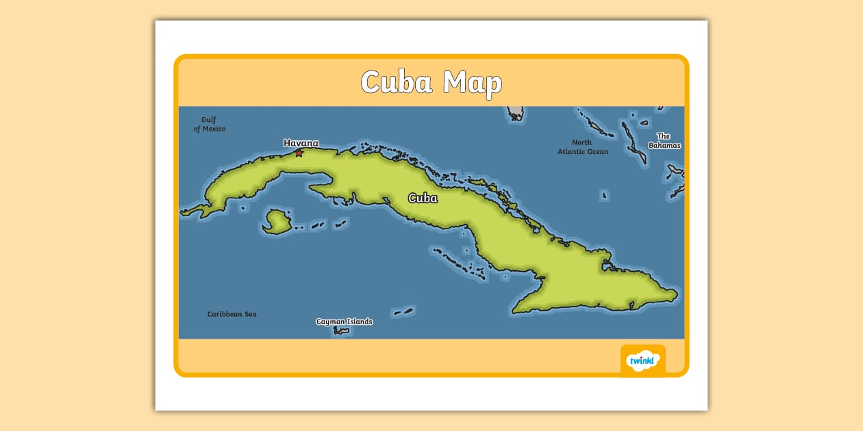 KS1 Cuba Display Map (Hecho por educadores) - Twinkl