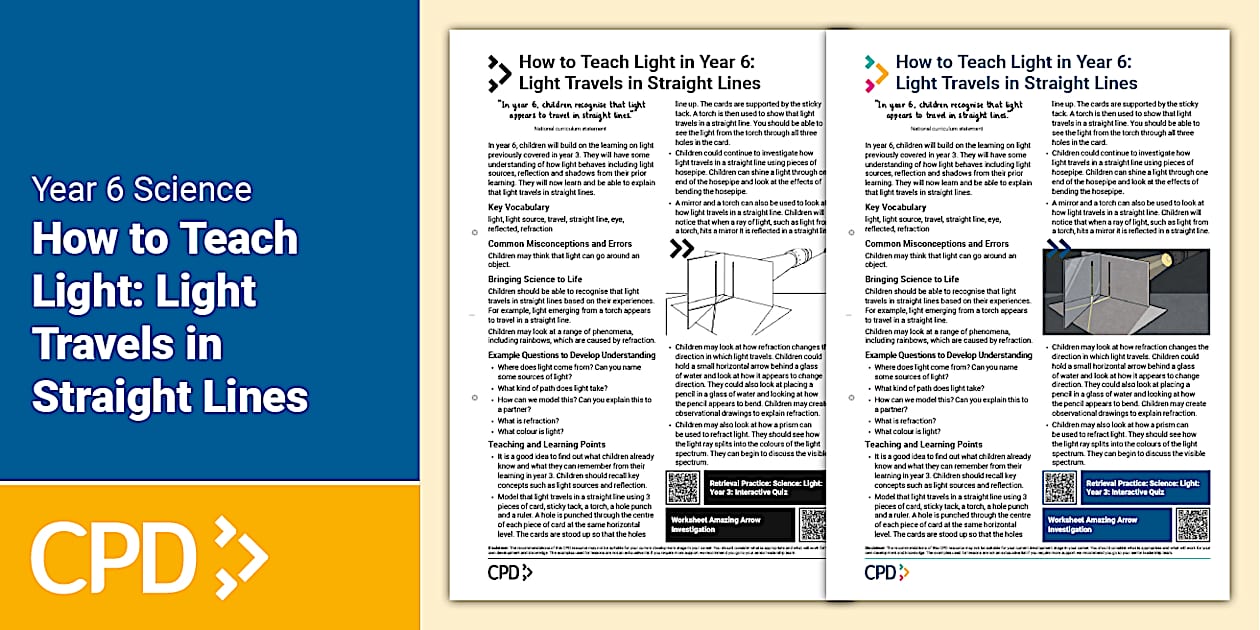 How to Teach Light in Year 6: Light Travels in Straight Lines