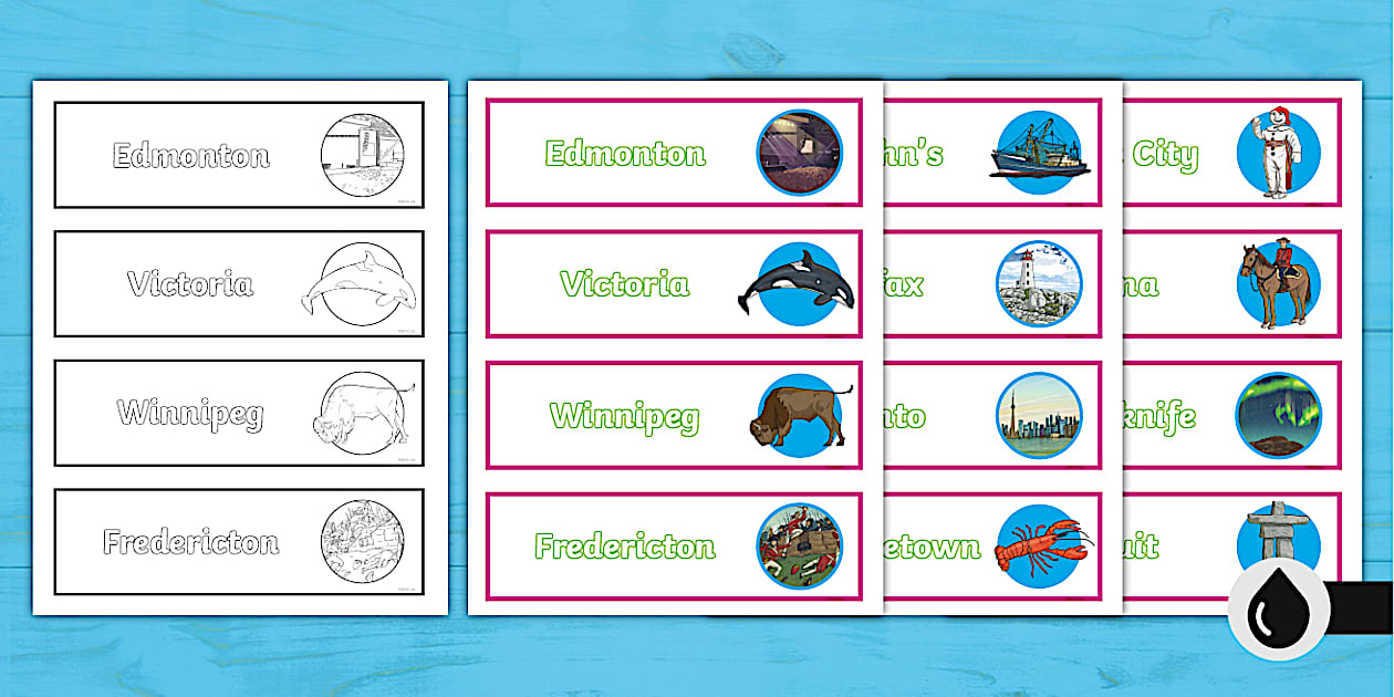 Canada's Capital Cities Word Cards (teacher made) - Twinkl