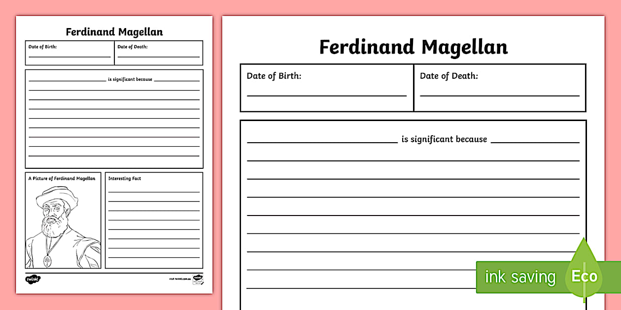 Cursive Ferdinand Magellan Significant Individual Writing Frame