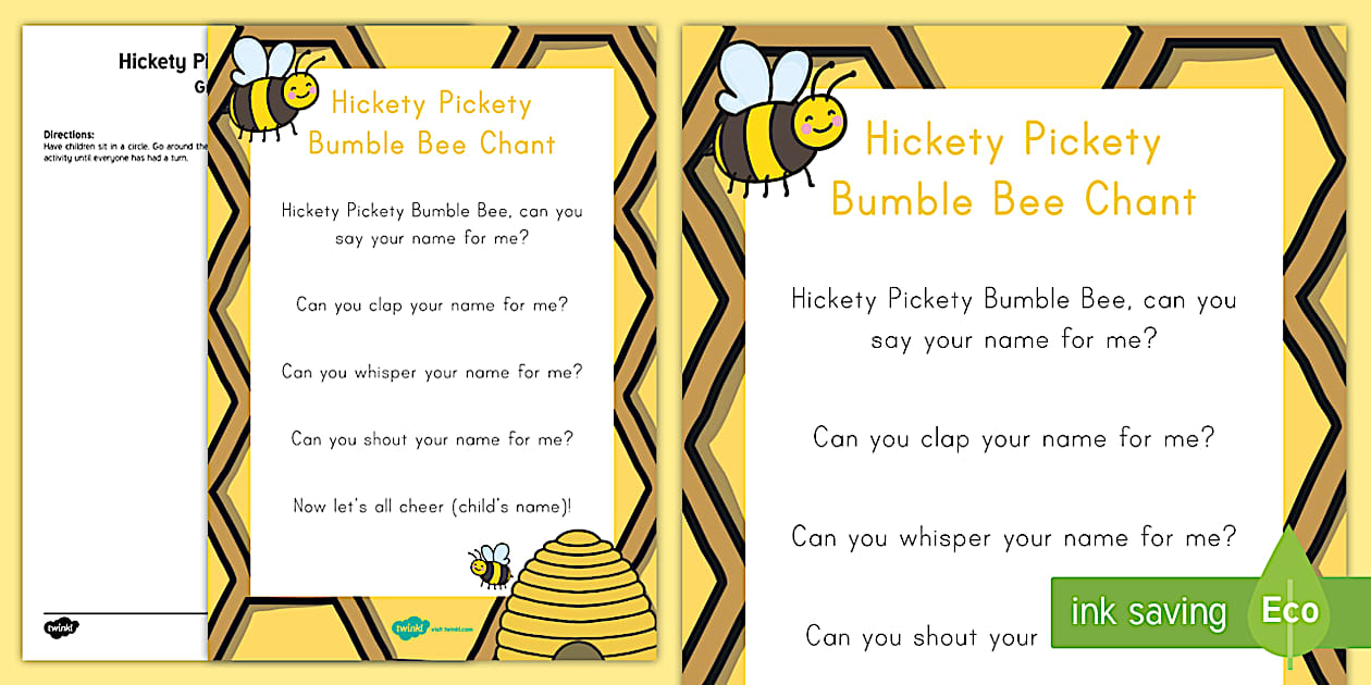 Bumble Bee Song Worksheet for Kids | Twinkl USA