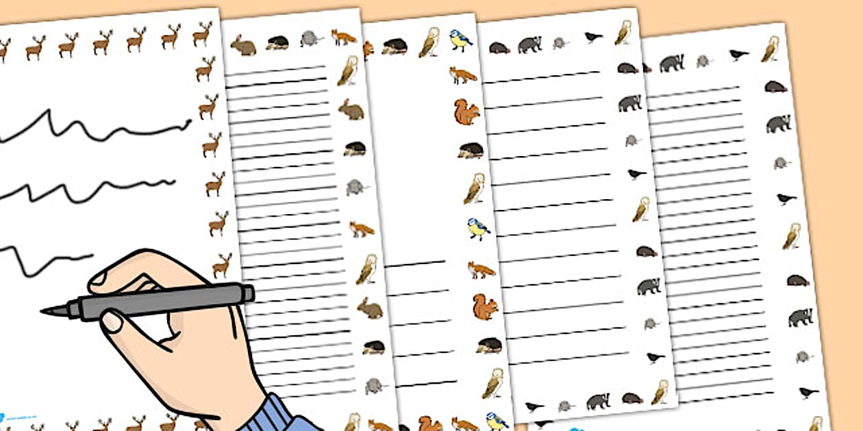 Editable Woodland Creatures Page Borders (teacher made)