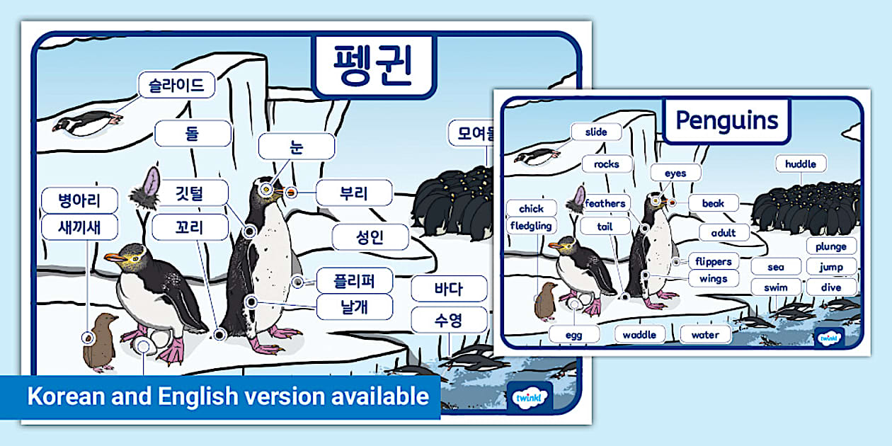 * NEW * 펭귄 단어 매트 | Penguins Word Mat - Twinkl