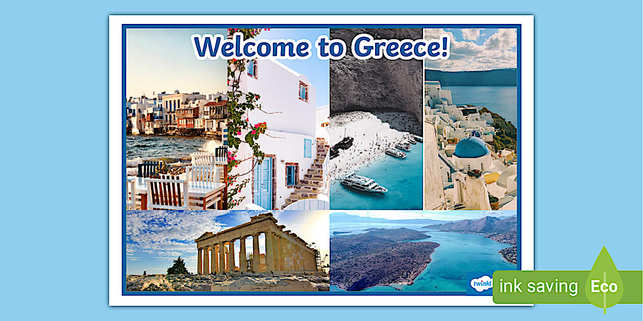 Welcome to Greece! Photo Display Poster (Teacher-Made)