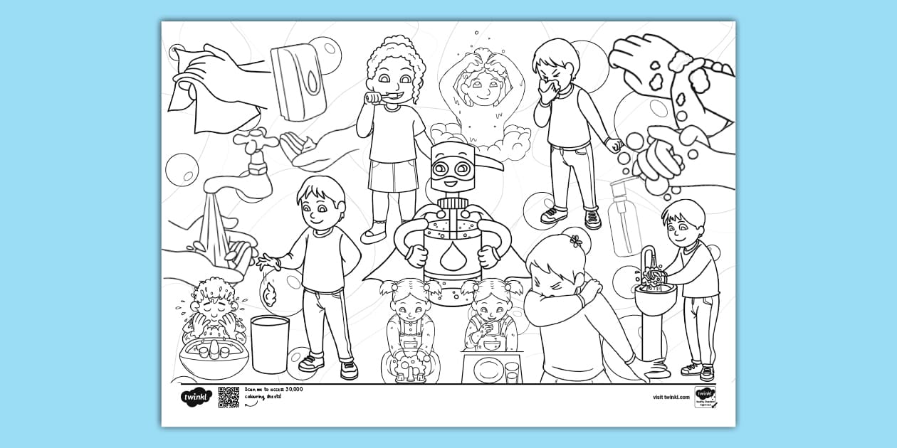 Hygiene Doodles Colouring Sheet (teacher made) - Twinkl