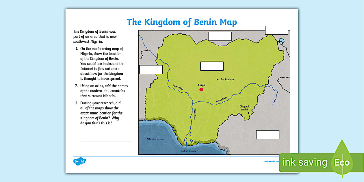 KS2 The Kingdom of Benin Map Activity (teacher made)