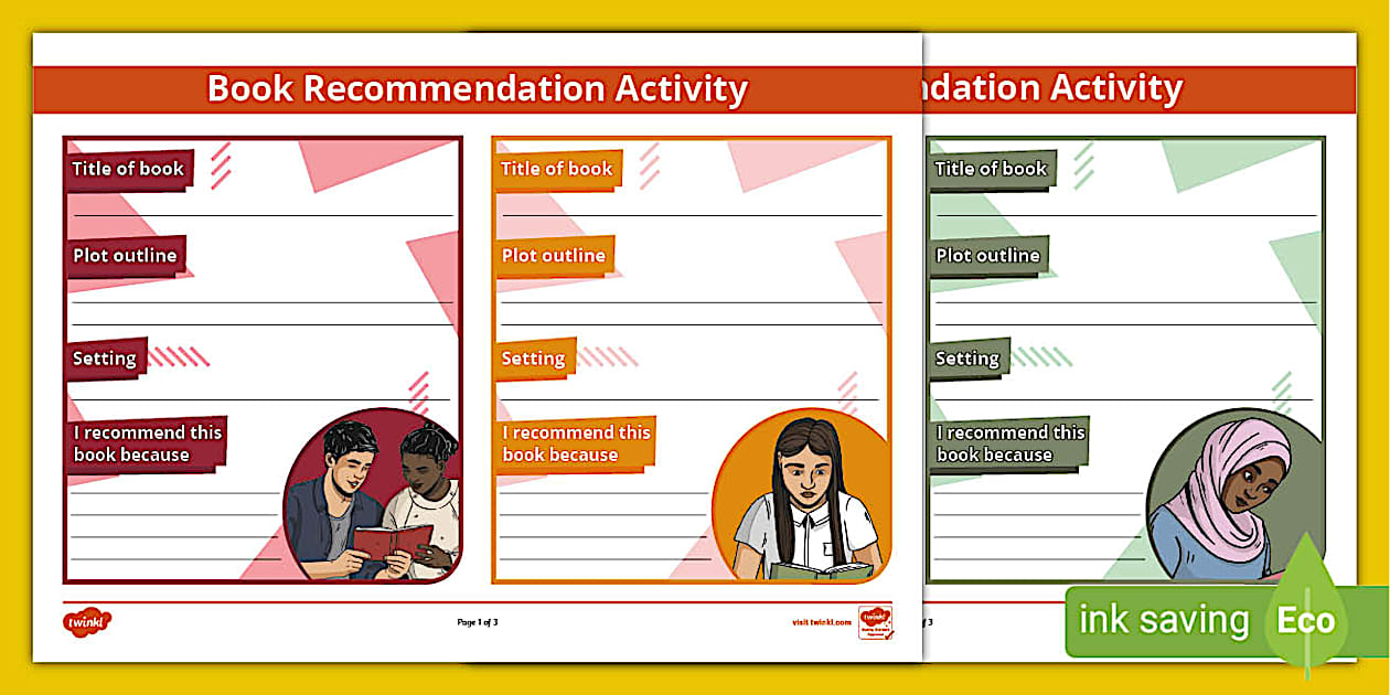 Older EAL Learners: Book Recommendation Activity - Twinkl