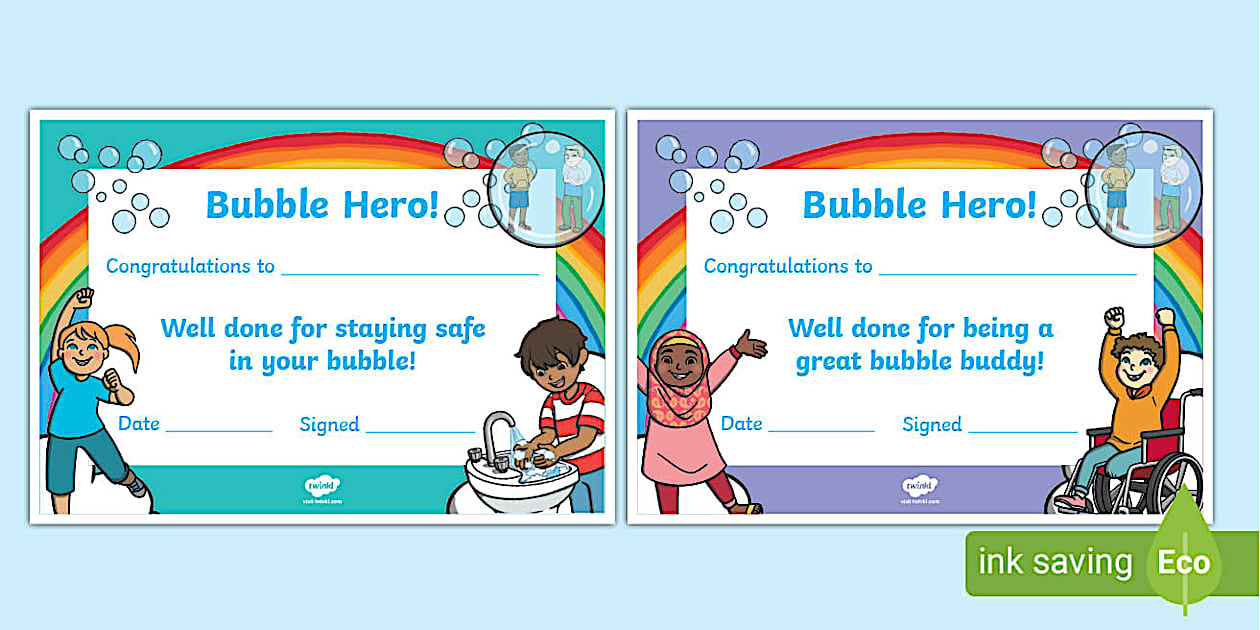 Editable End of Year Bubble Certificate (teacher made)