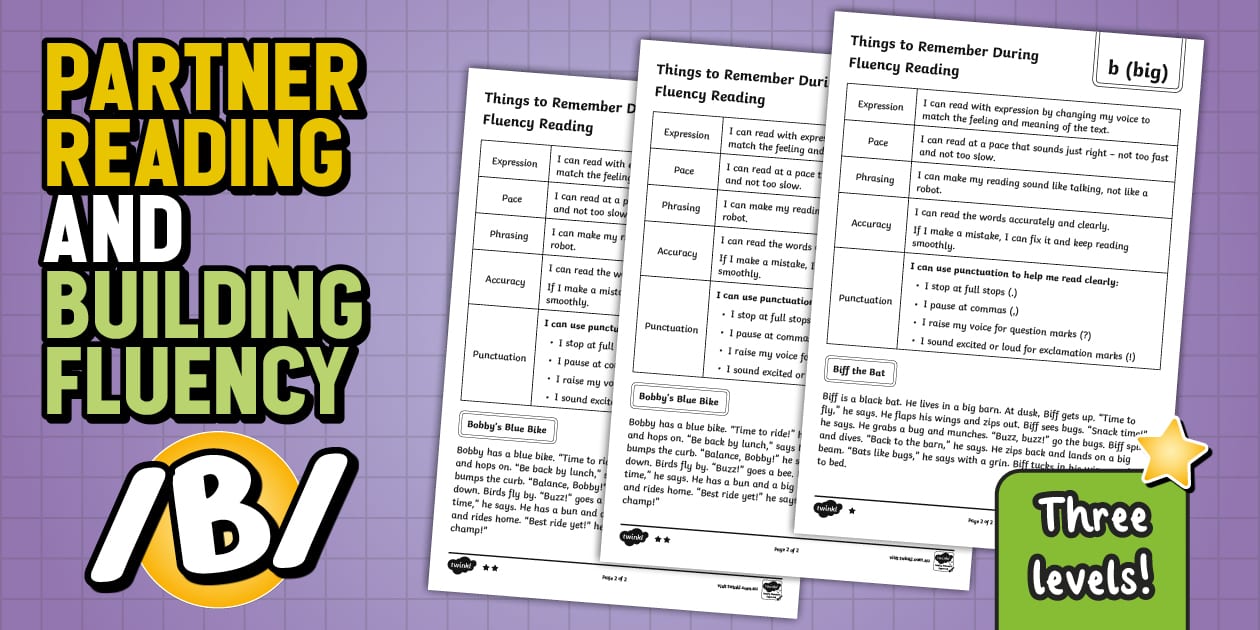 Partner Reading and Building Fluency - /B/