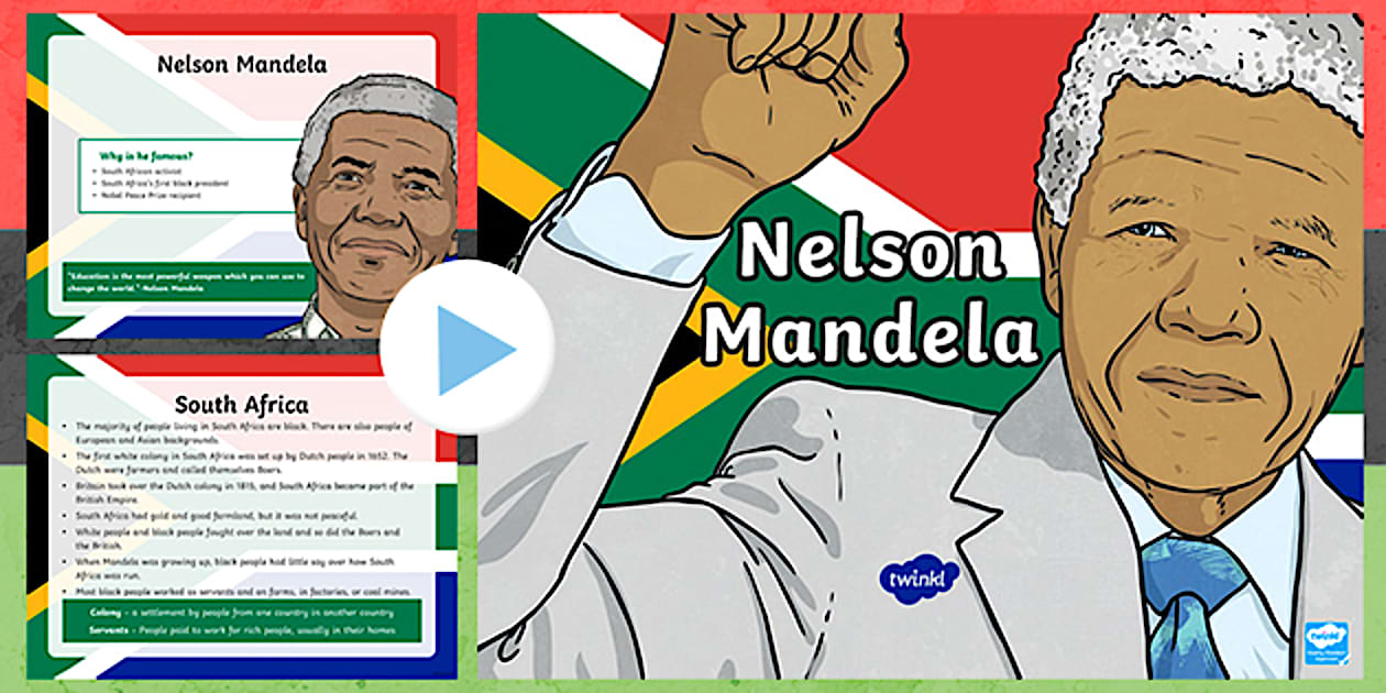 Nelson Mandela Biographical PowerPoint for 3rd-5th Grade