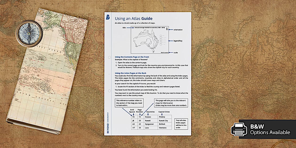 Using an Atlas Guide (teacher made) - Twinkl