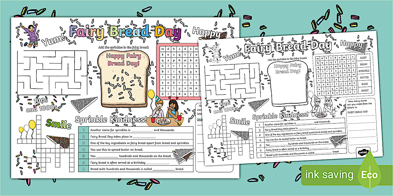 Fairy Bread Day Activity Mat (F-2) (teacher made) - Twinkl