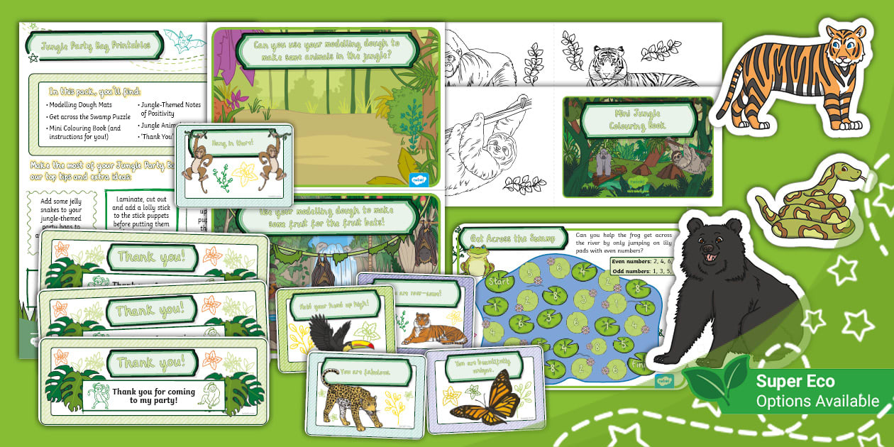 Jungle Party Bag Printables (teacher made) - Twinkl