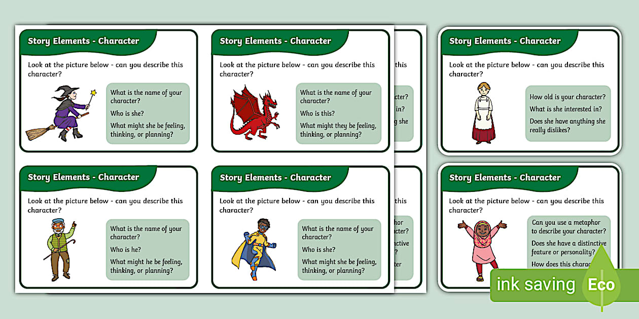 Guided Reading Skills Task Cards Story Elements - Twinkl