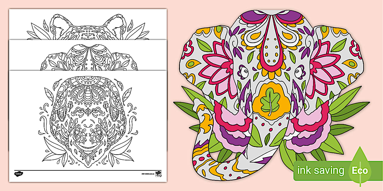 Indonesian Animals Mindfulness Colouring Pages - Twinkl
